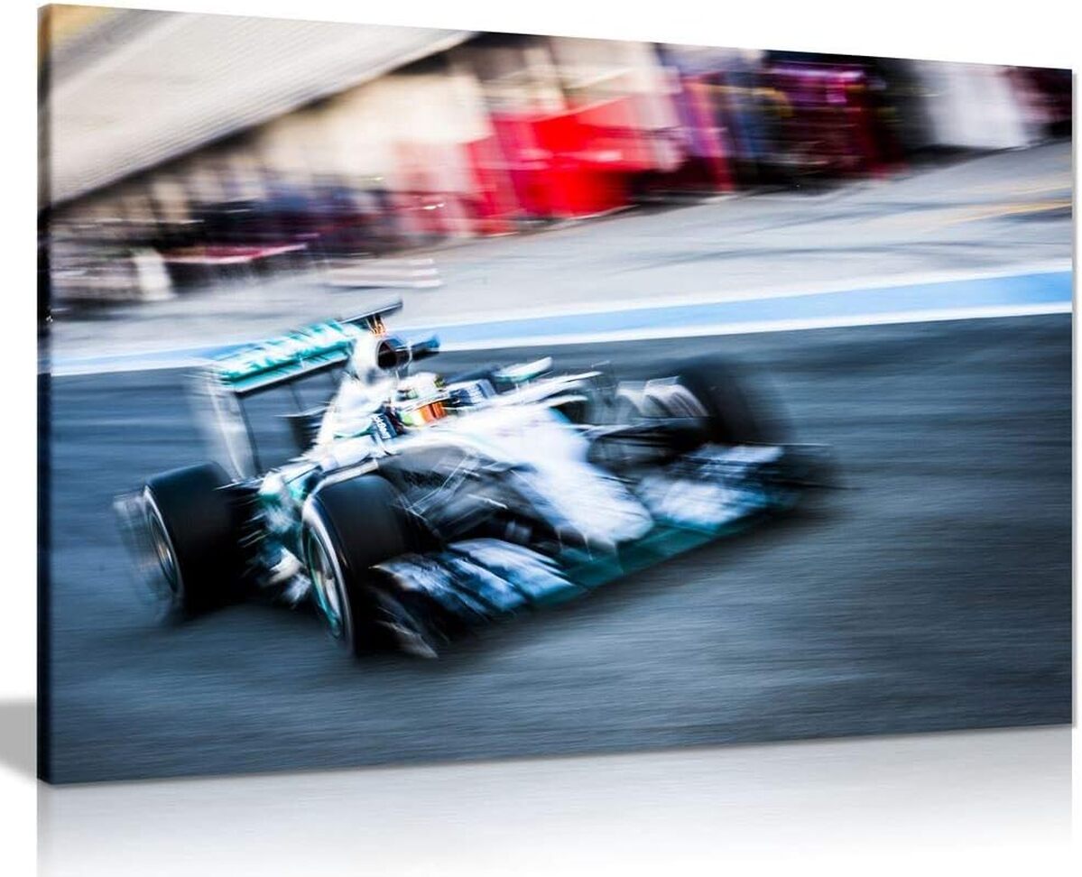 Avis : impression sur toile Mercedes F1 Hamilton 91x61cm